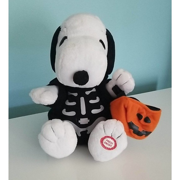 Peanuts | Holiday | Peanuts Snoopy Dancing Musical Halloween Skeleton ...